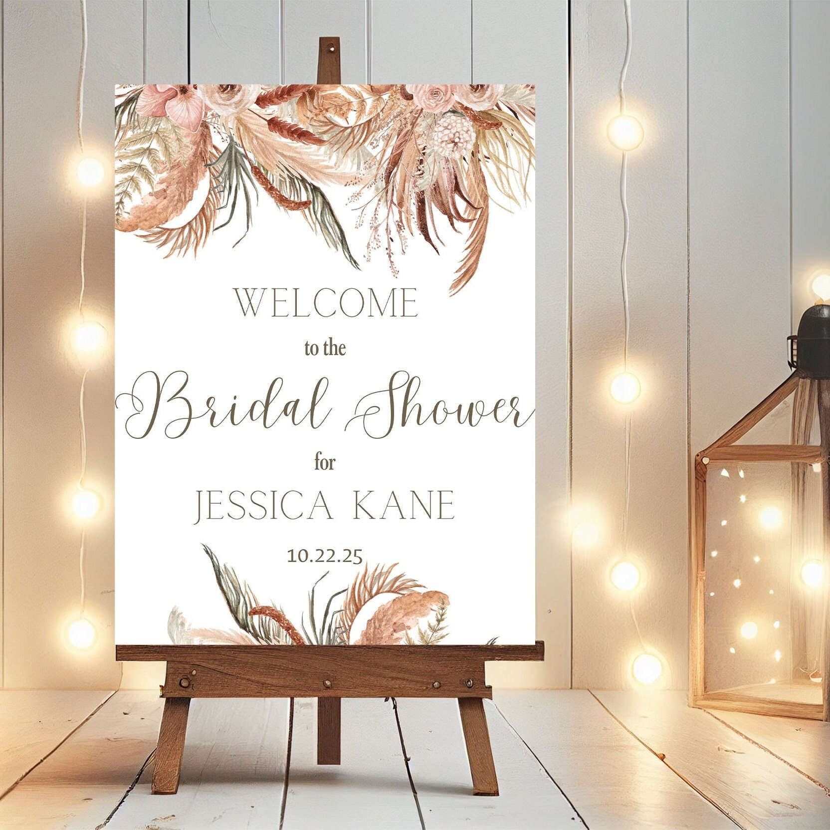 Boho Bridal Shower Welcome Sign, Boho Floral Theme, Custom Welcome Sign ...