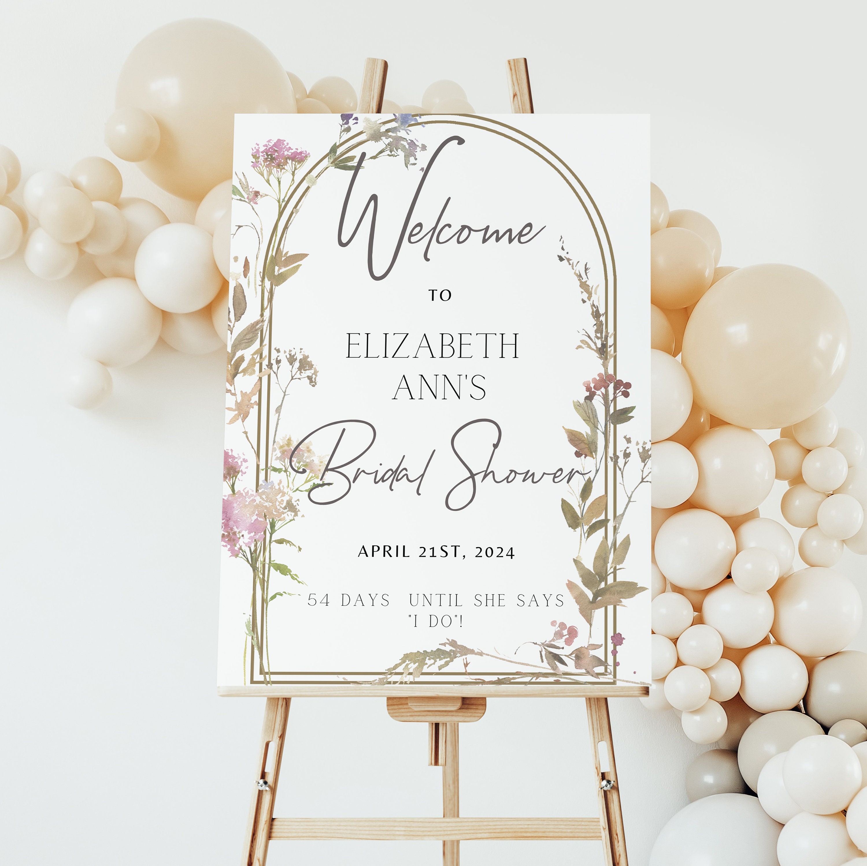 Wildflower Bridal Shower Welcome Sign Wildflower Bridal Shower Theme ...