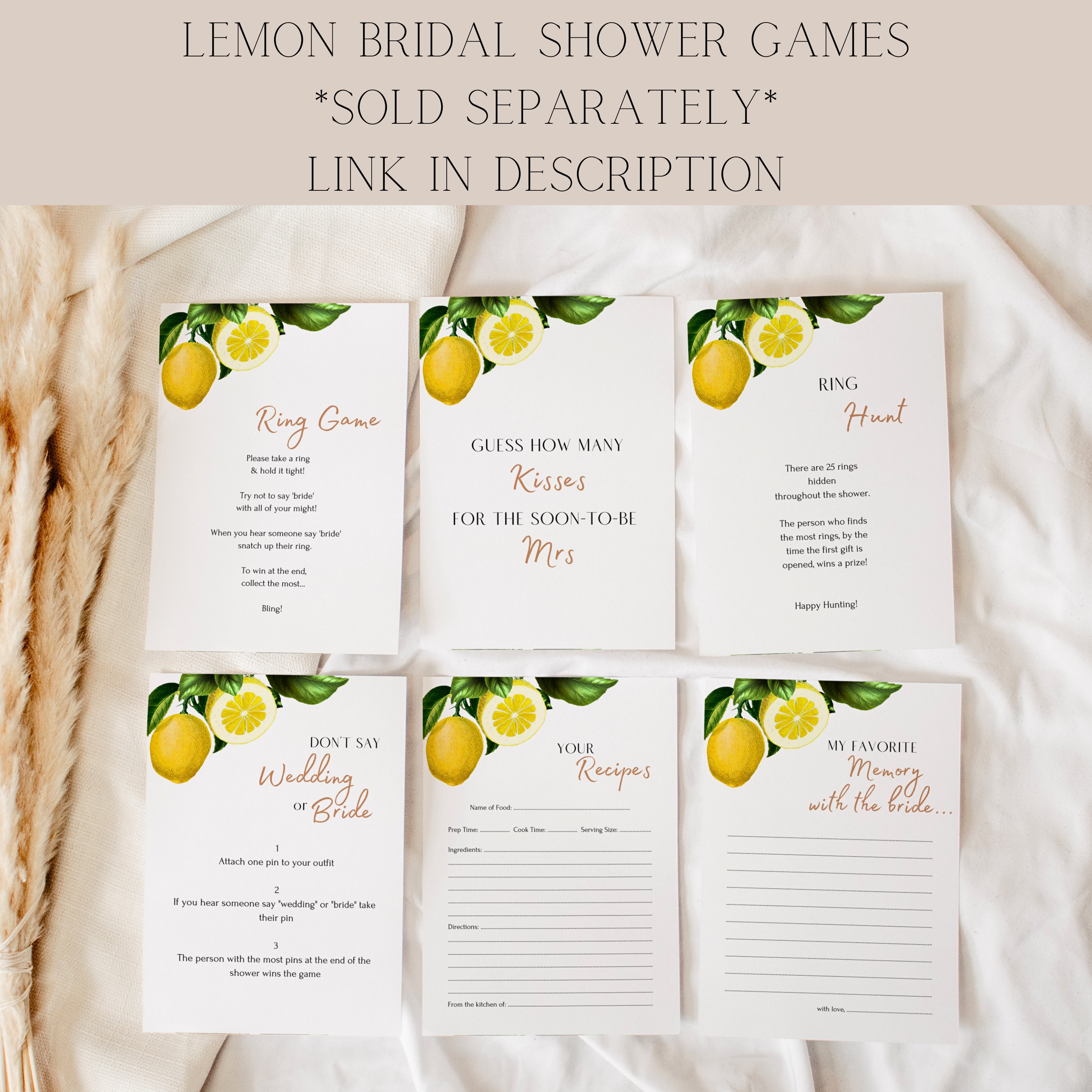 Lemon Bridal Shower Games She Found Her Main Squeeze Game Ticket Bundle ...