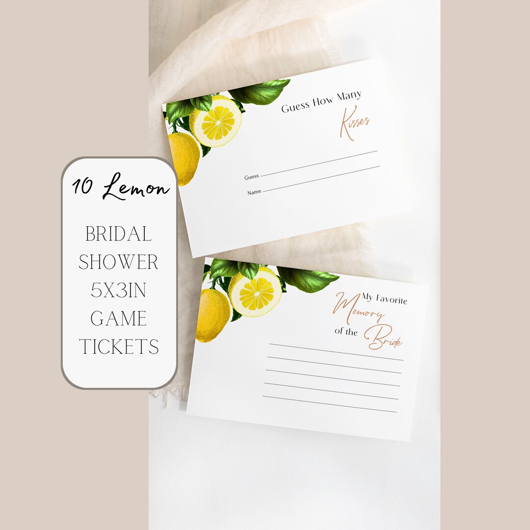 Lemon Bridal Shower Games She Found Her Main Squeeze Game Ticket Bundle ...