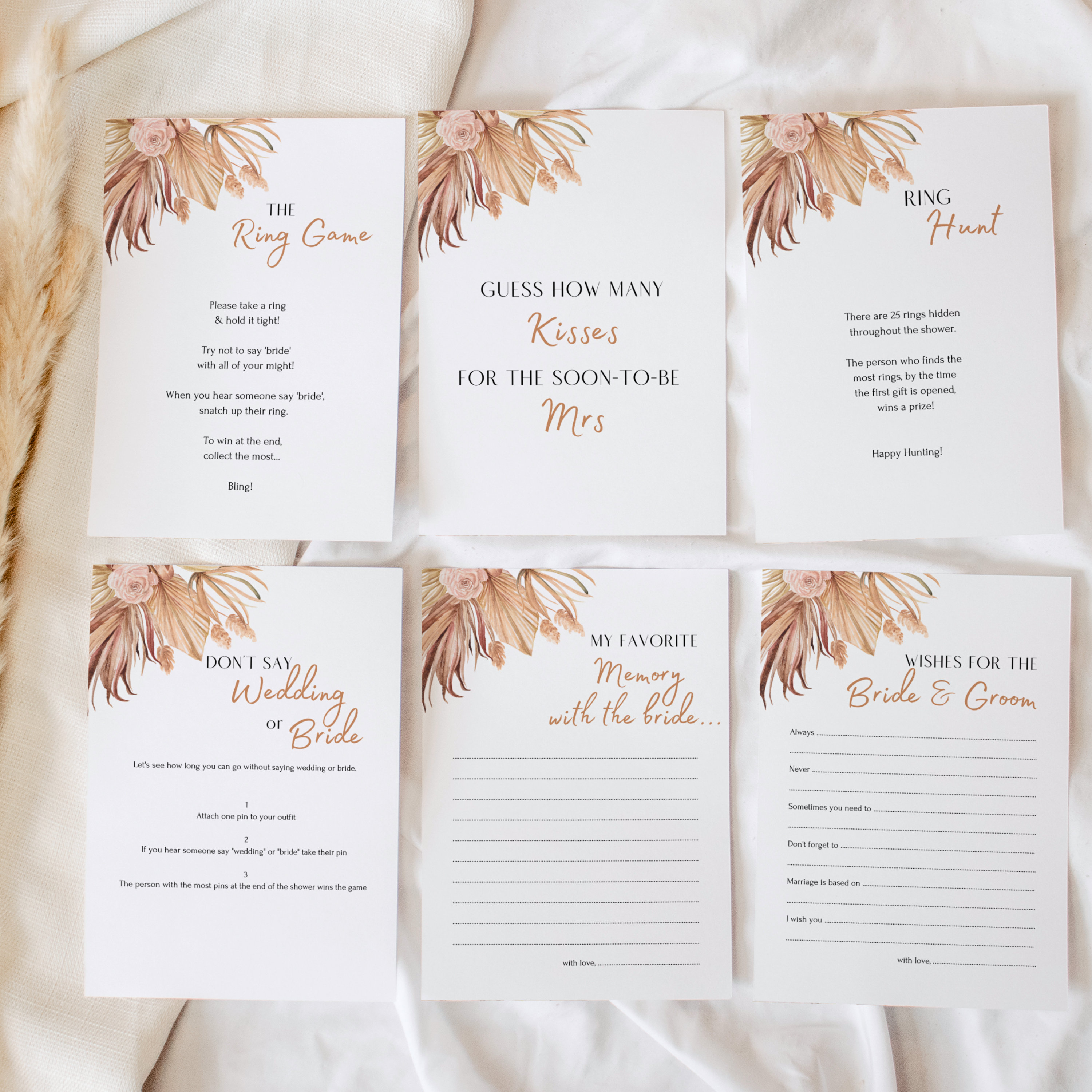 Boho Bridal Shower Games Floral Boho Game Bundle for Bridal Shower ...