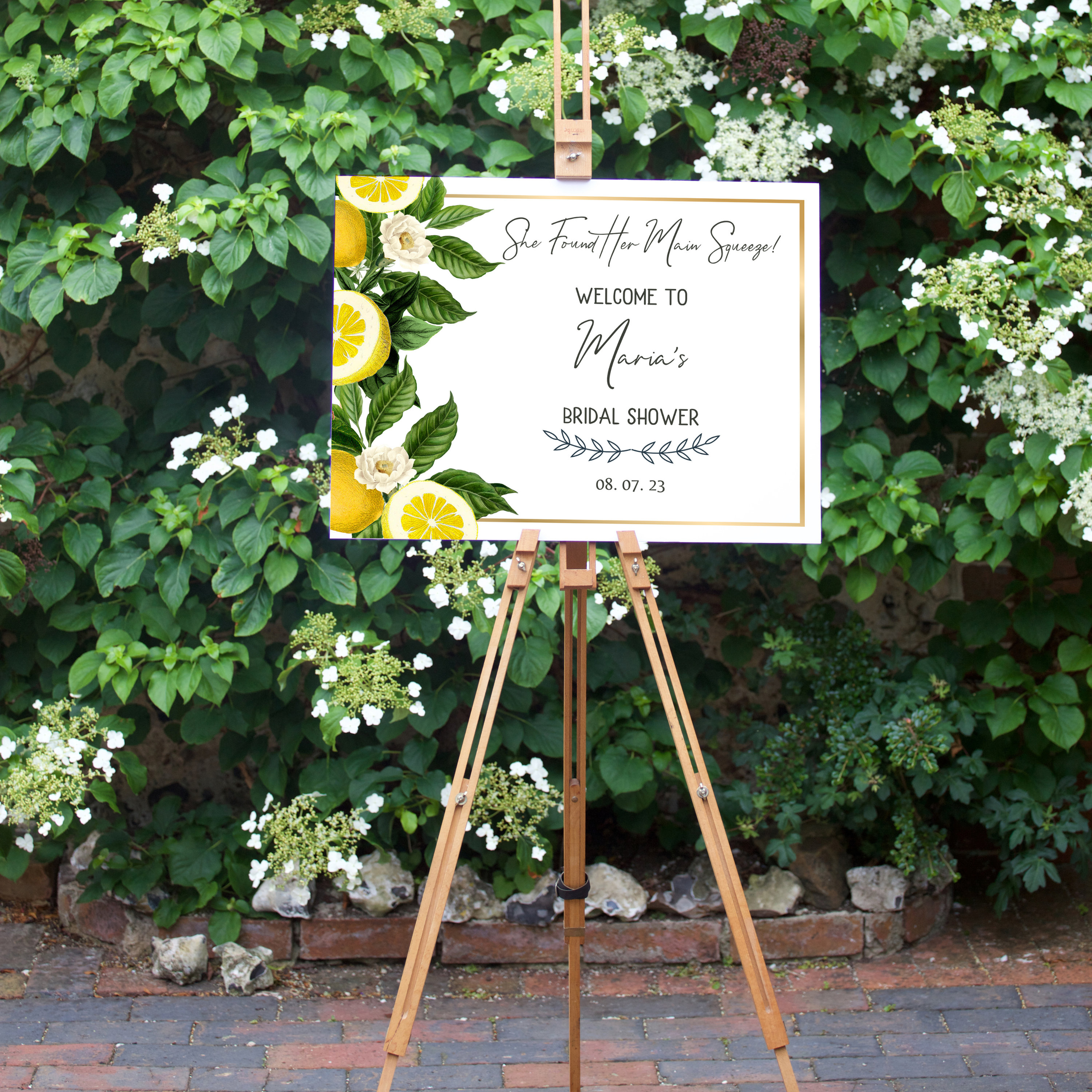 Bridal Shower Welcome Sign She Found Her Main Squeeze Bridal Shower ...