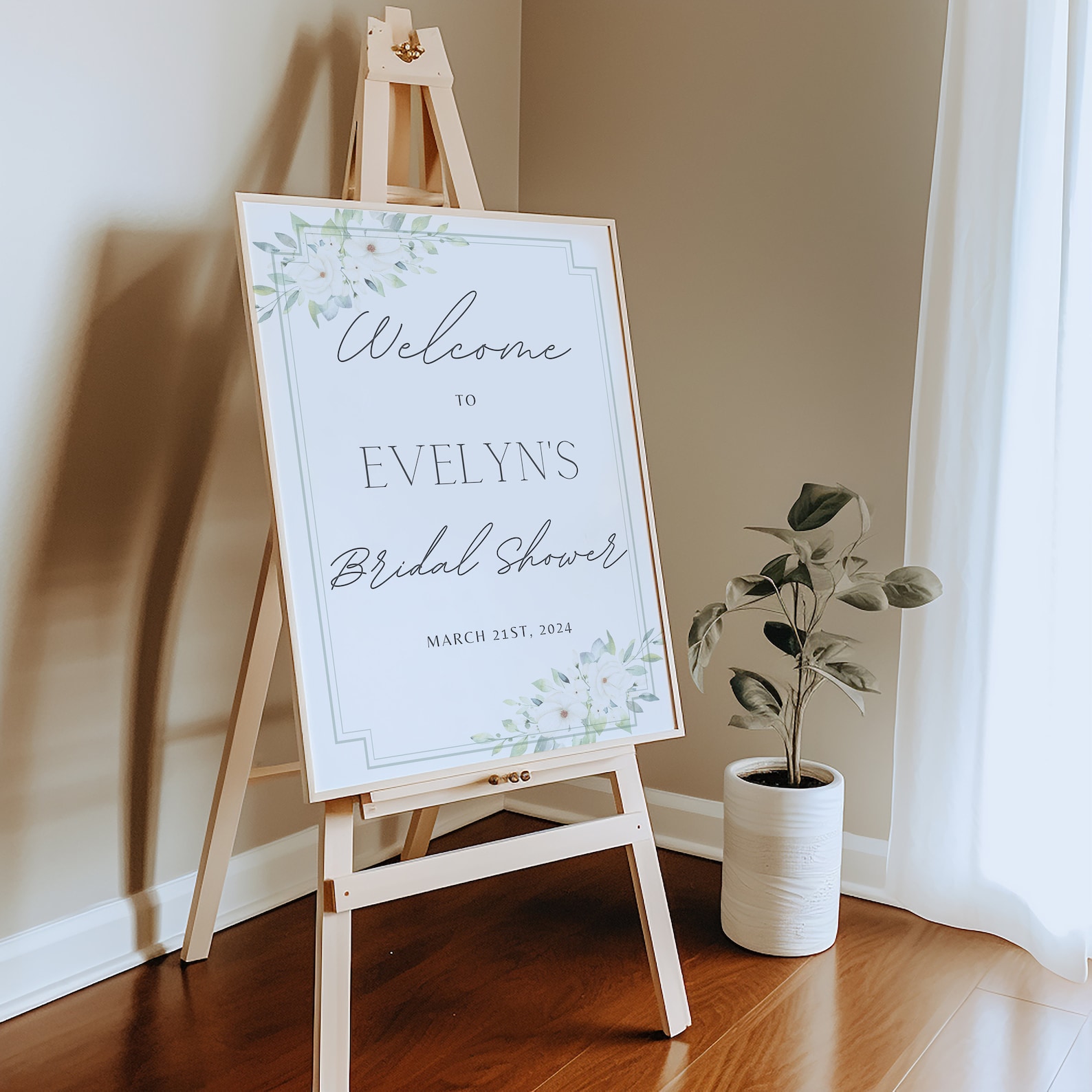 Bridal Shower Welcome Sign English Garden Tea Party Bridal Shower Theme ...