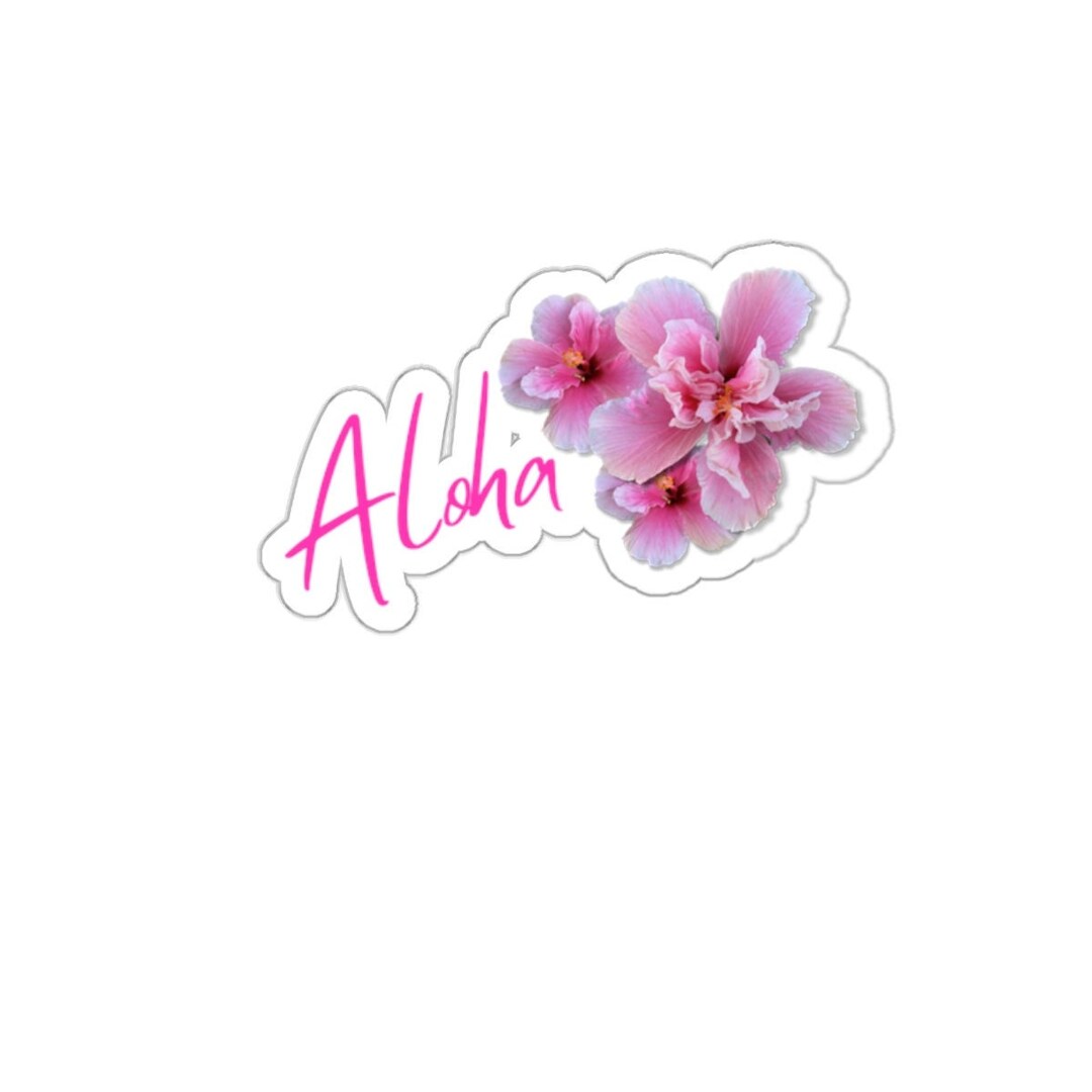 Pink Hibiscus Aloha Stickers Hibiscus Flower Kiss Cut Vinyl Sticker ...
