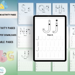 Printable Kids Alphabet Tracing Worksheet, Pre-school Kindergarten ...