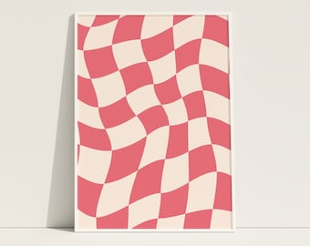 Checkered Black & White Print - Black and White Checkered Wall Art ...