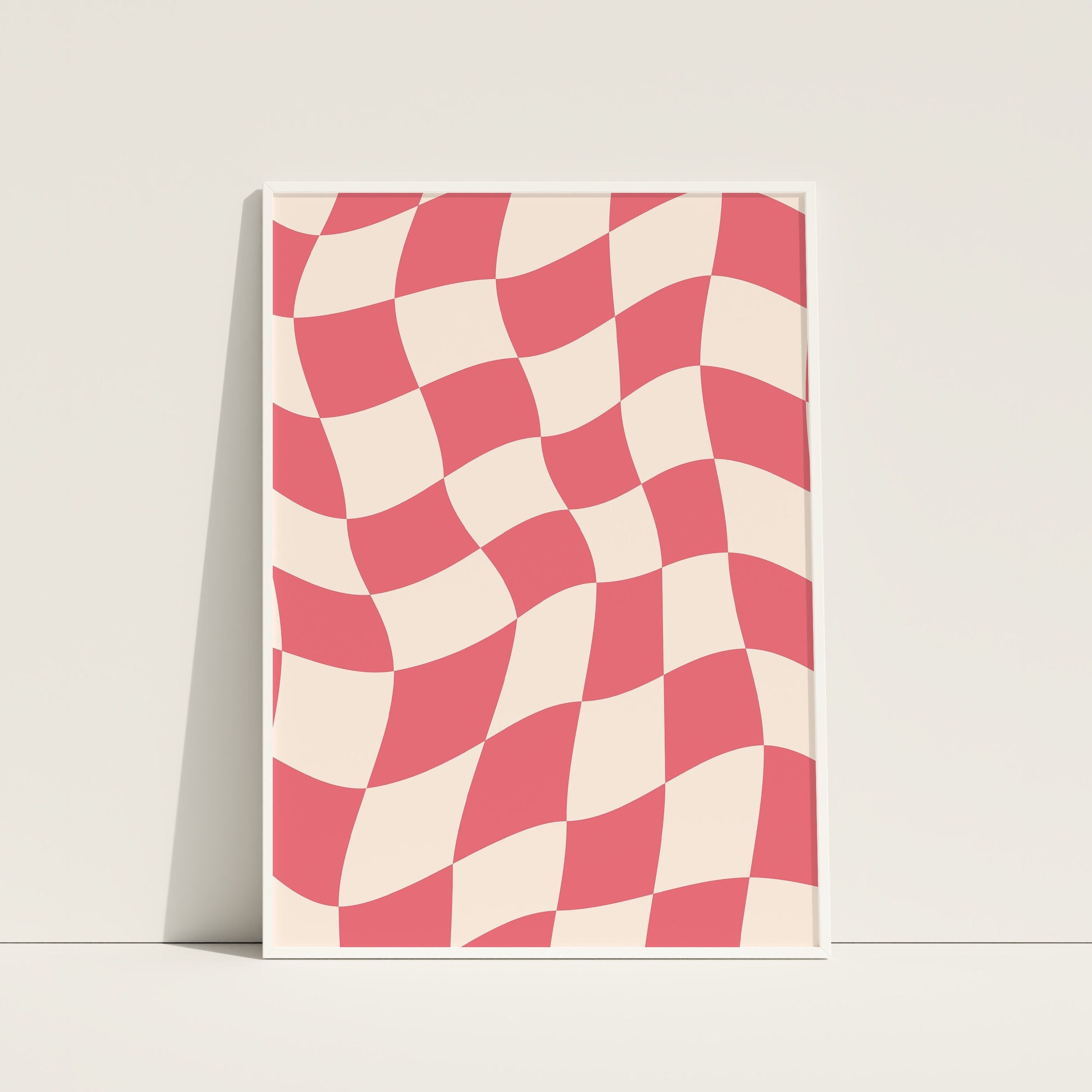 Checkered Pink Print - Pink Checkered Wall Art, Pink Poster, Home ...