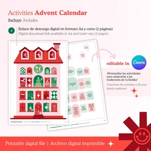 Printable Advent Calendar With Christmas Activities - Instant Download ...