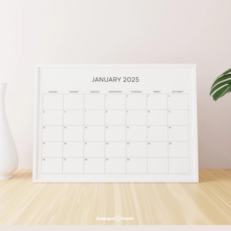Printable Calendar 2025 | Monthly Planner, A4 & Letter Format ...