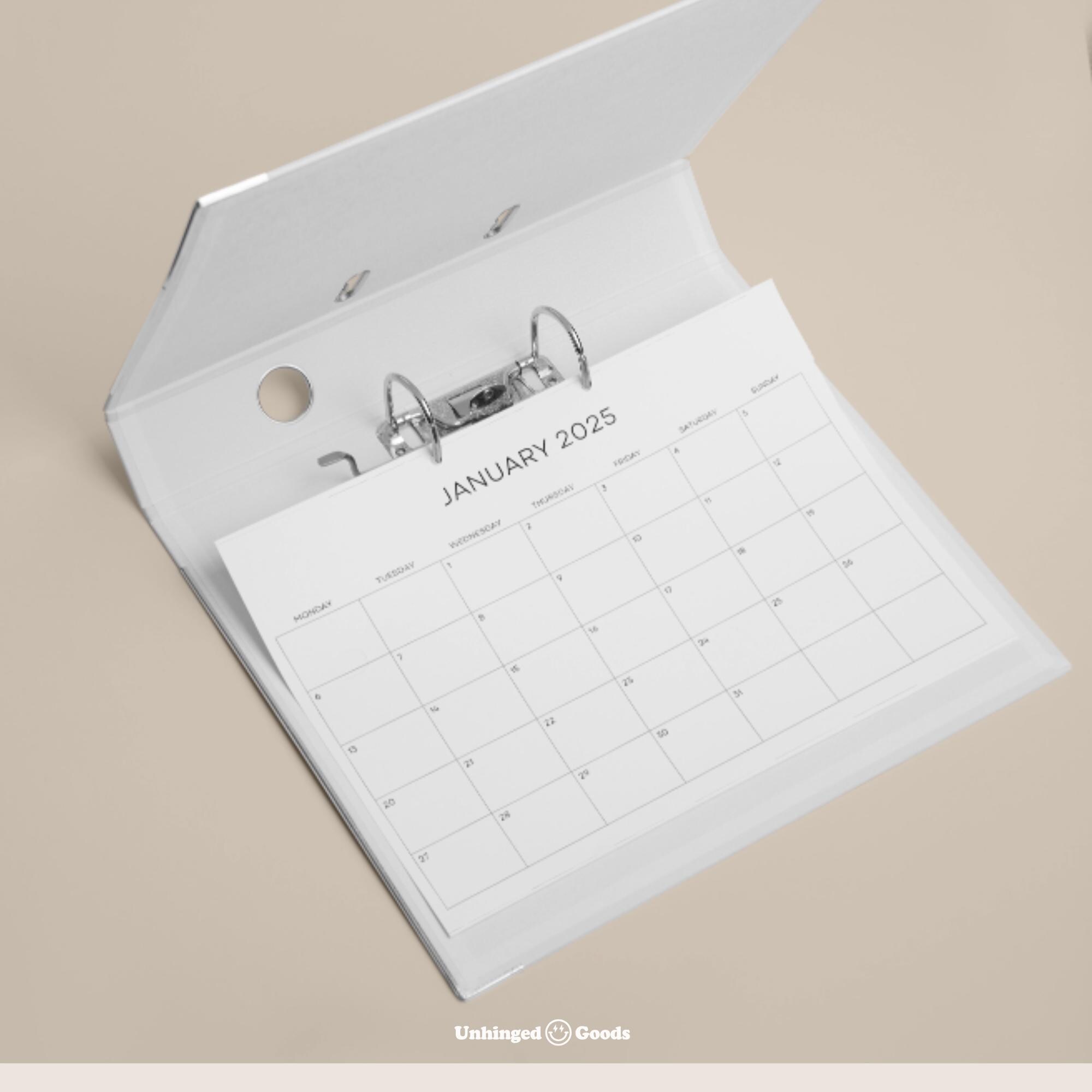 Printable Calendar 2025 | Monthly Planner, A4 & Letter Format ...