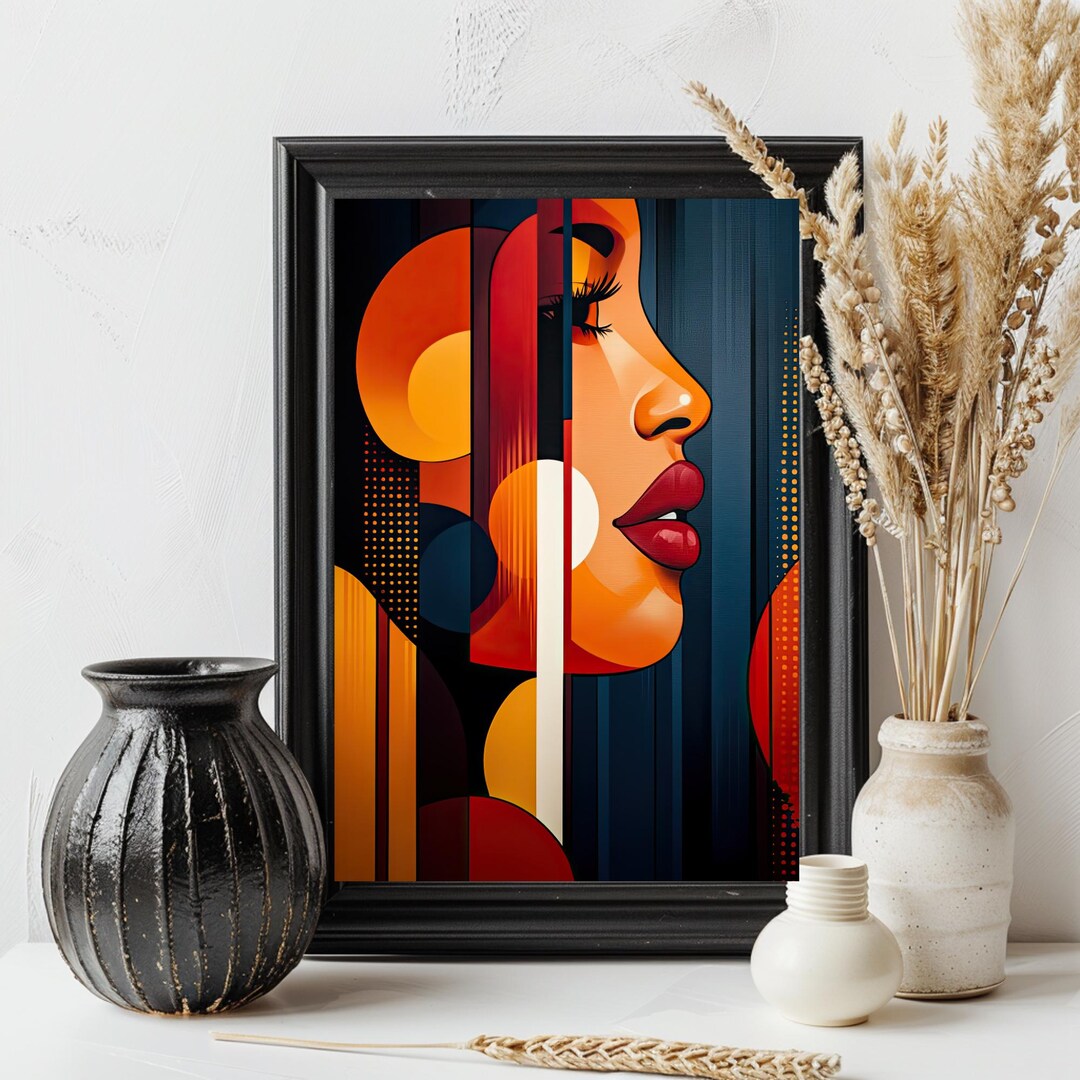 Black Woman Digital Art Print, Abstract Black Art, African American ...
