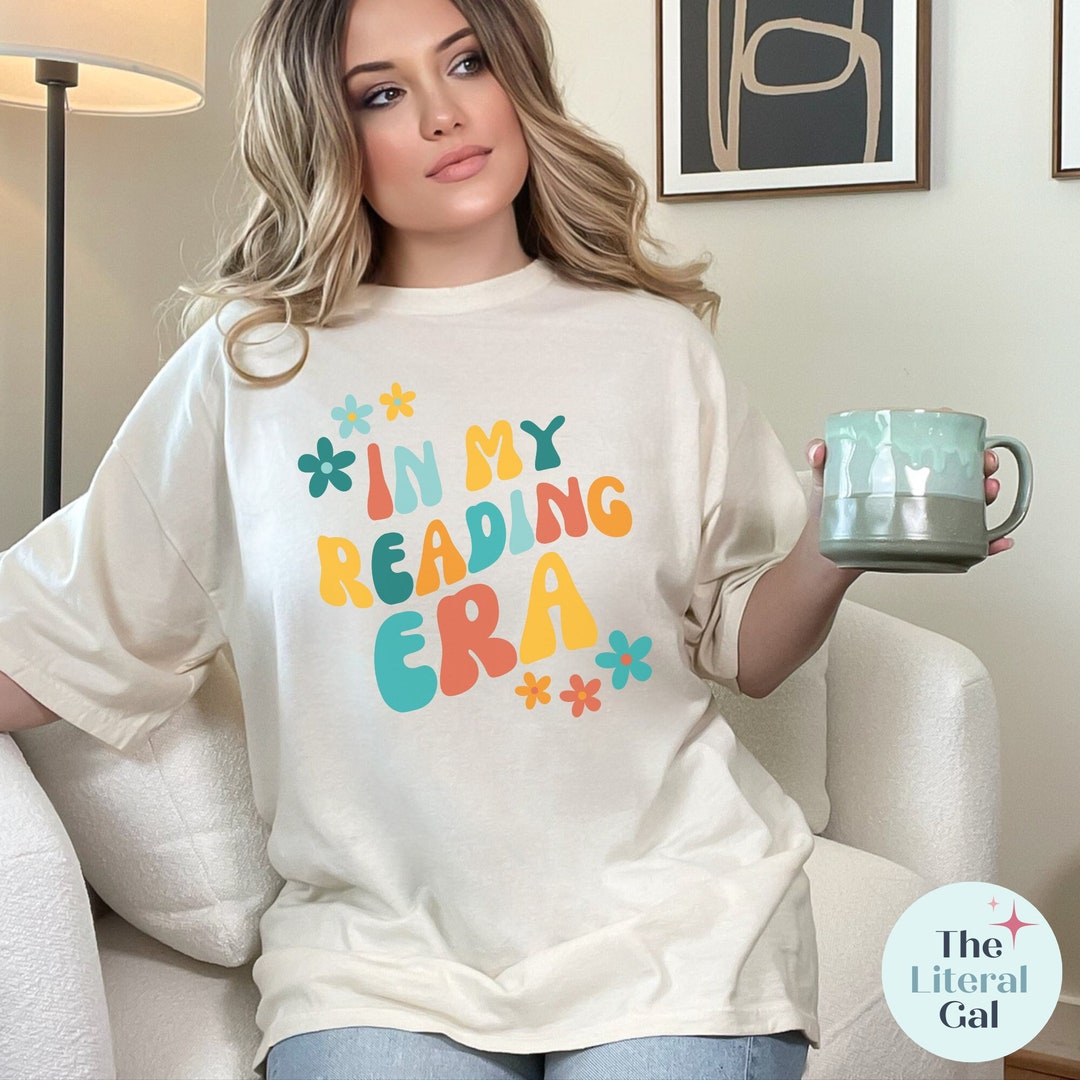 Groovy in My Reading Era Comfort Colors Tee Shirt, Oversized Retro Tee ...