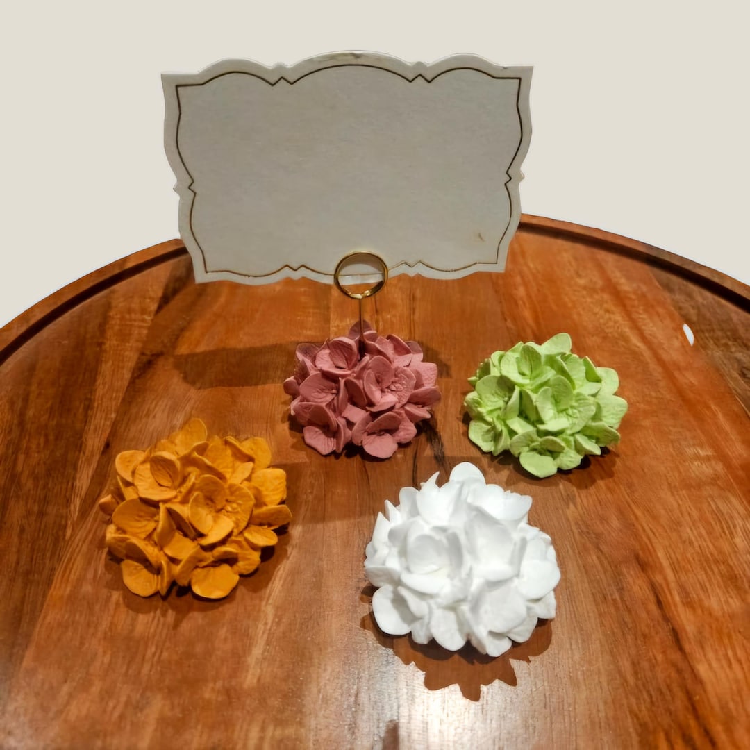 Floral Hydrangea Place Card Holder - Etsy