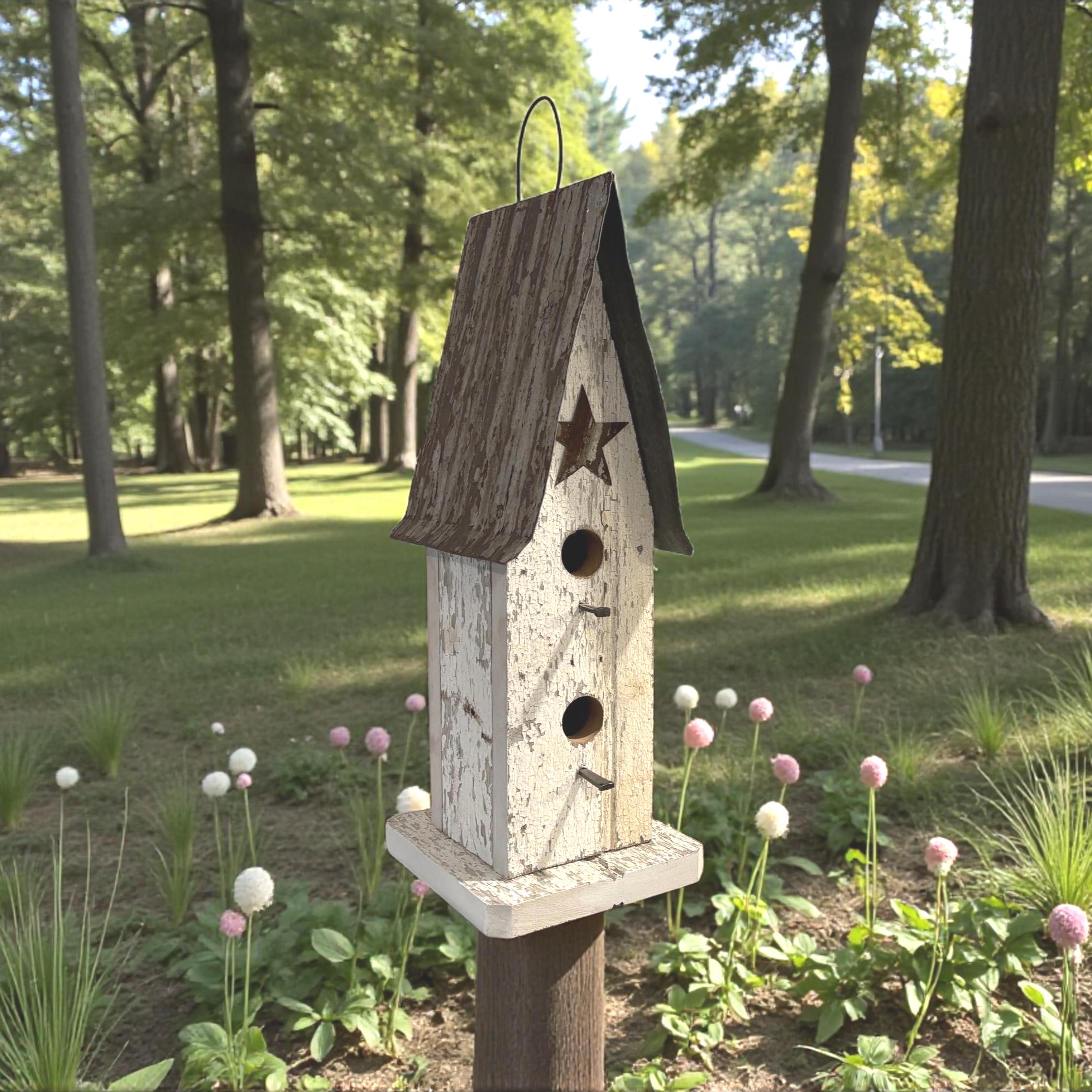 Rustic Barnwood Birdhouse, Primitive Farmhouse Decor, Outdoor/indoor ...