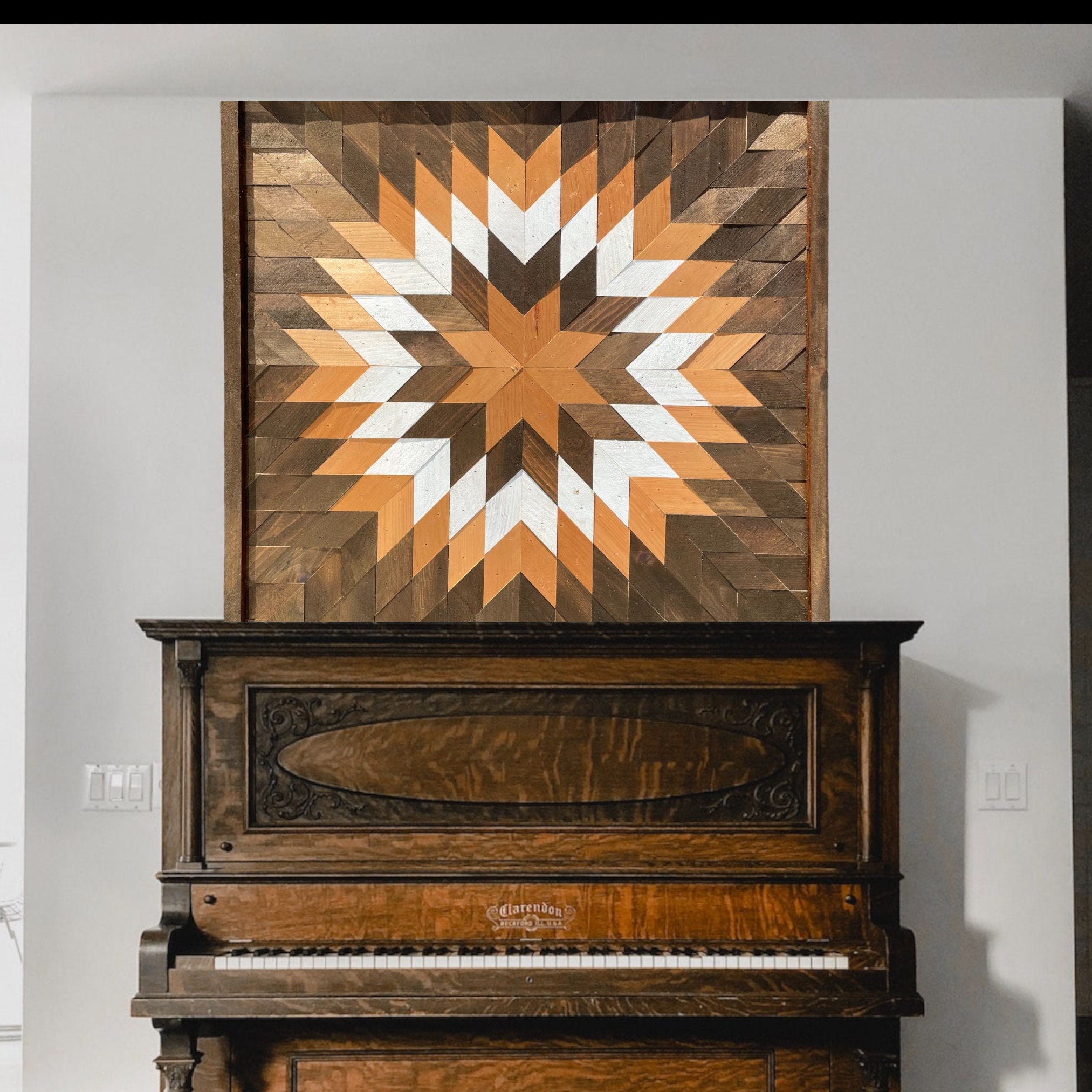 Amish Wall Art Barn Quilt, Handmade Rustic Wall Hanging, Wooden Wall ...