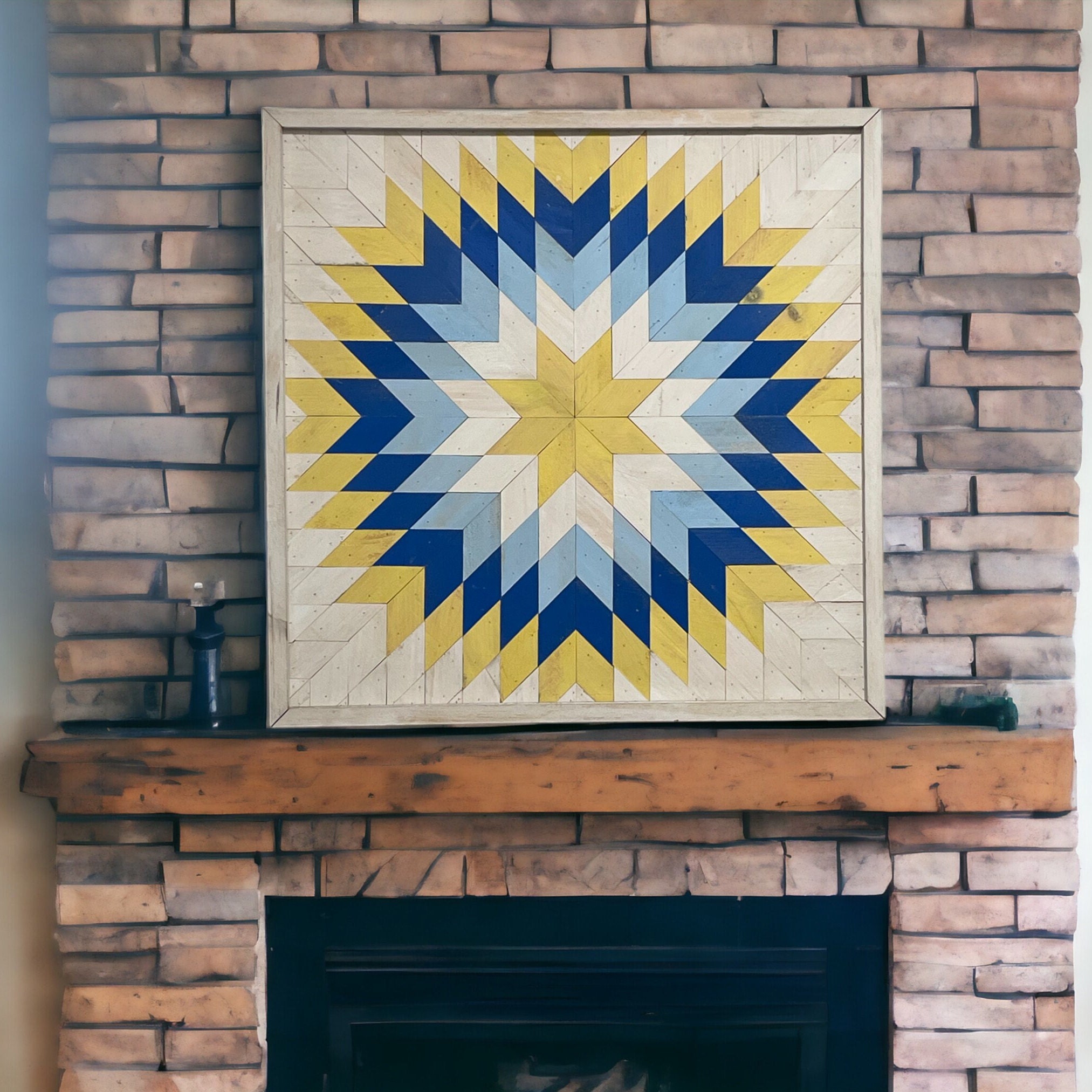 Amish Wall Art Barn Quilt, Handmade Rustic Wall Hanging, Wooden Wall ...