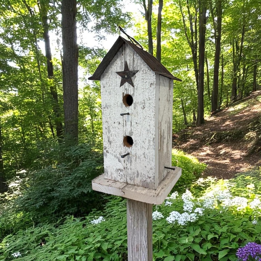 Large Vertical Wooden Birdhouse, Rustic Farmhouse, Garden Decor ...