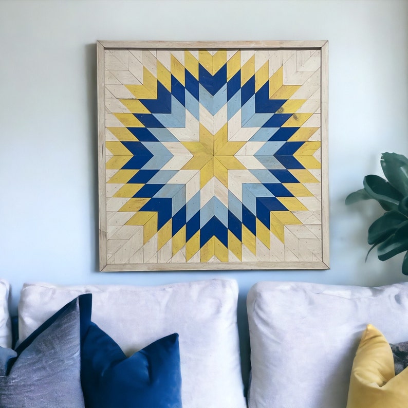 Amish Wall Art Barn Quilt, Handmade Rustic Wall Hanging, Wooden Wall ...