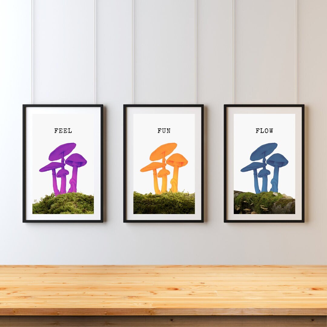 Magic Mushroom Print Set Mushroom Printable Posters for Decor - Etsy