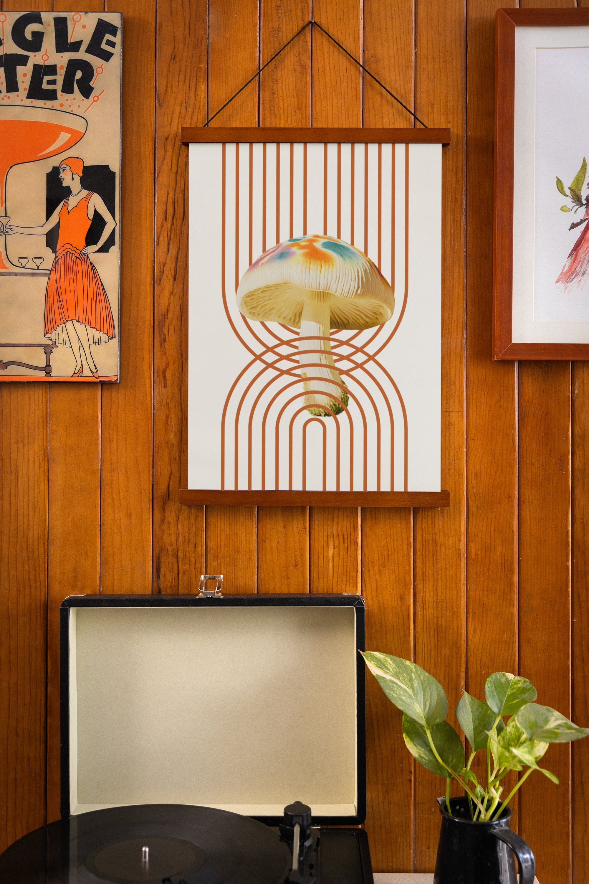 Mushroom Art Boho Art Printable Posters - Etsy