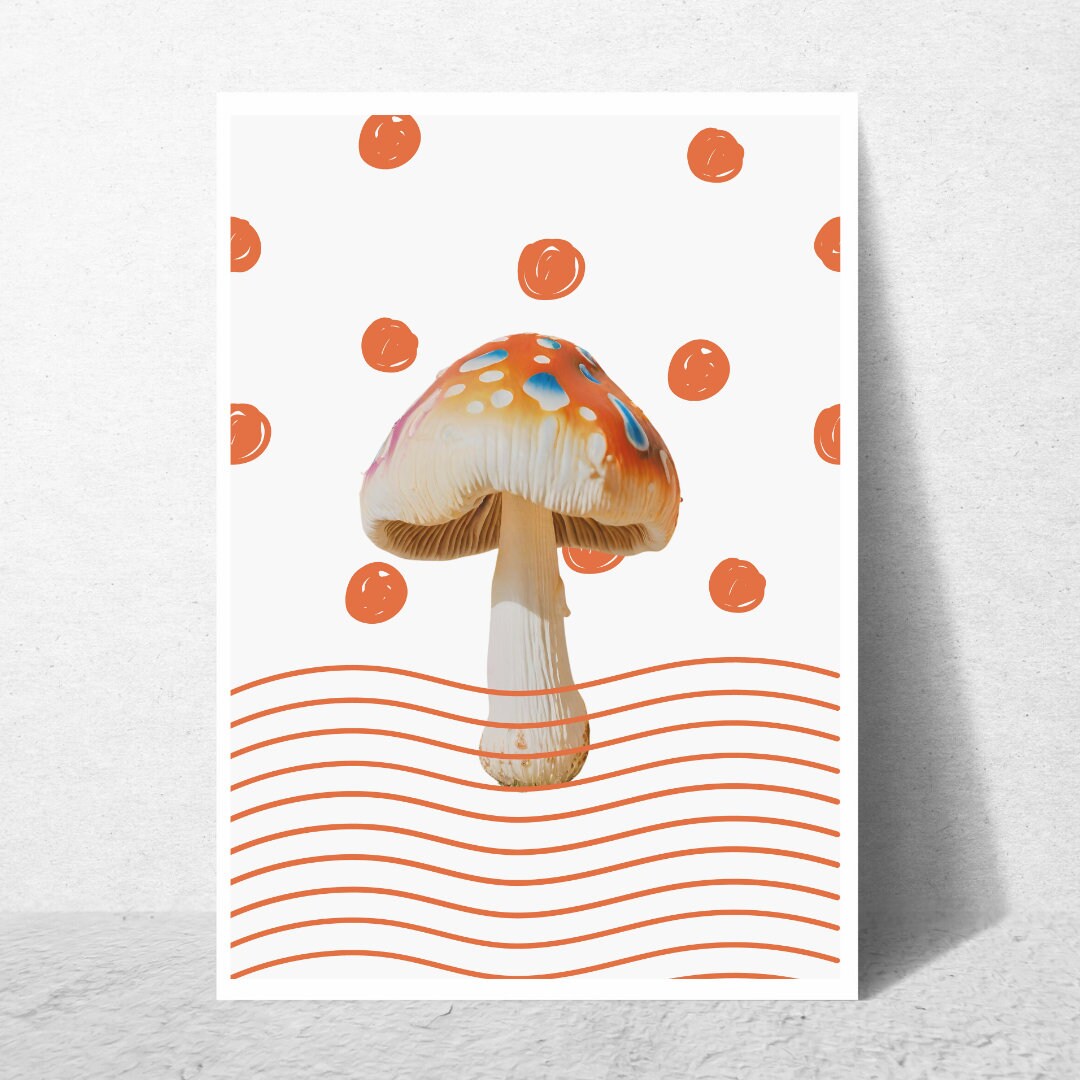 Mushroom Art Boho Art Printable Posters - Etsy