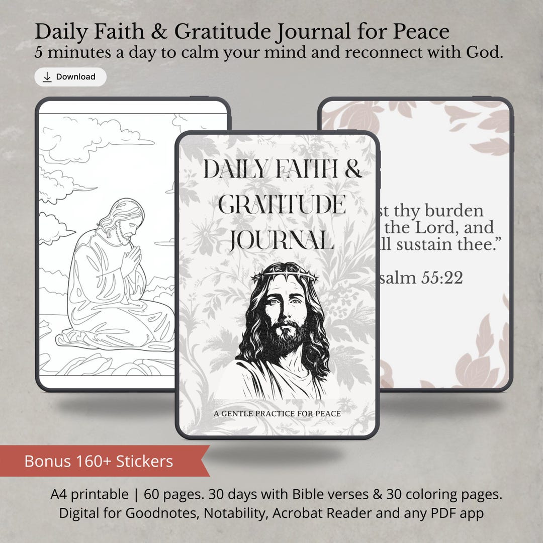 30 Day Gratitude Journal Printable | Daily Faith Journaling| Devotional ...