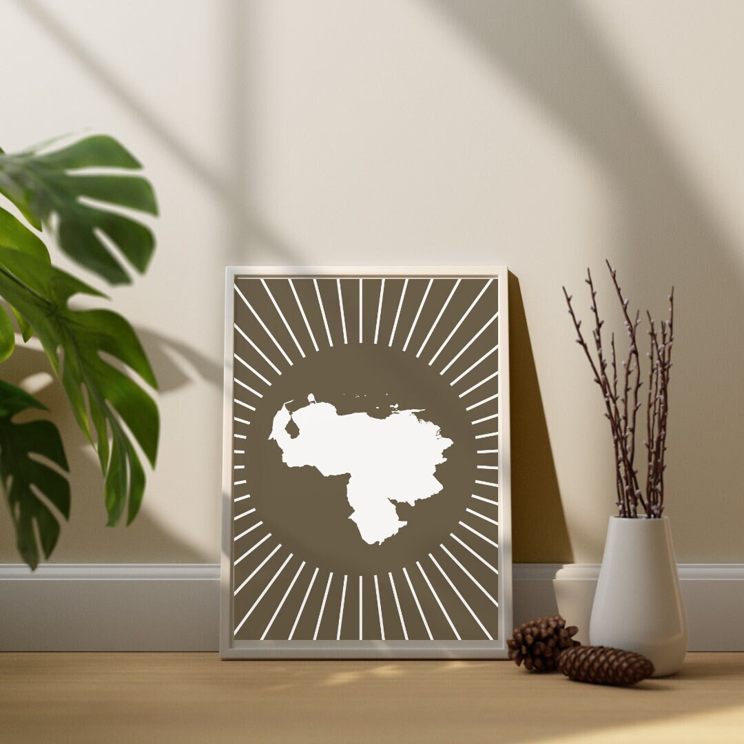 Venezuela Travel Wall Art: Boho Map Printable. Boho Posters for Decor ...