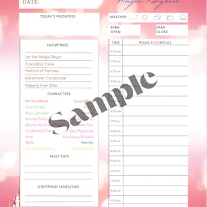 WDW Daily Park Planning Bundle - Etsy