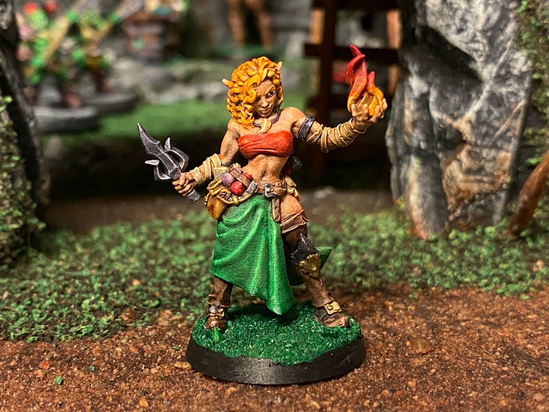 Painted Sexy Elf Mage Wizard 32mm Fantasy Miniature Dnd Pinup Artisan ...