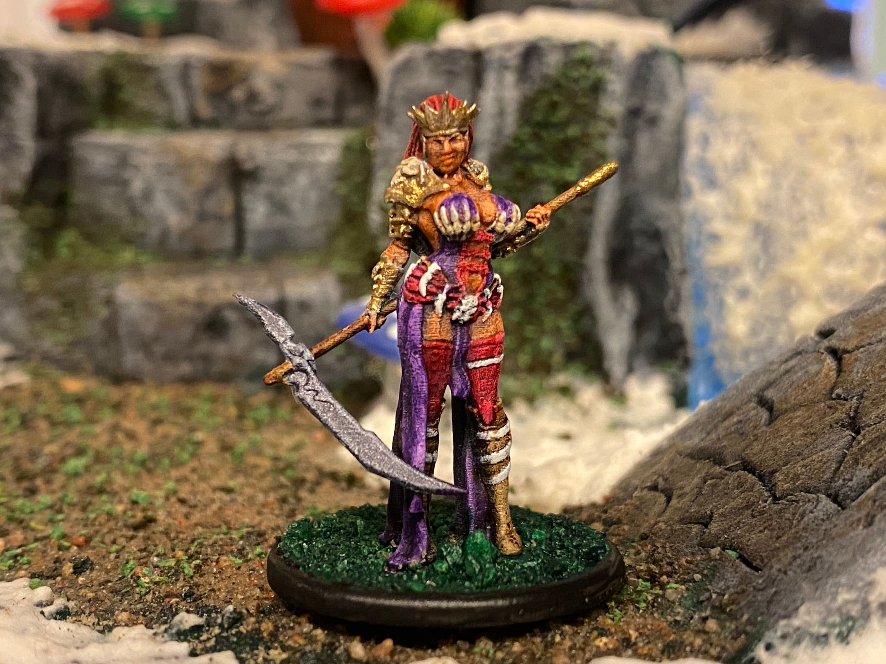 Painted Human Pinup Warrior Queen | Fantasy Miniature | Dnd | 28mm ...