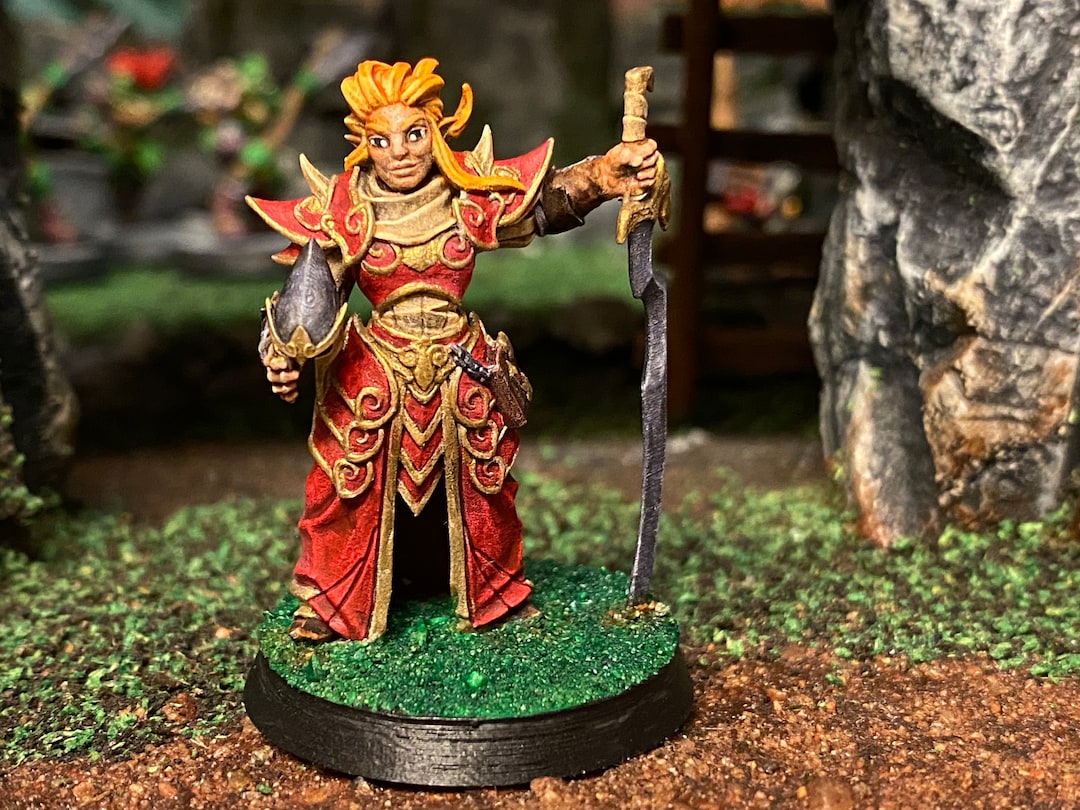 Painted Blood Elf Captain 32mm Fantasy Miniature Dnd Artisan Guild ...