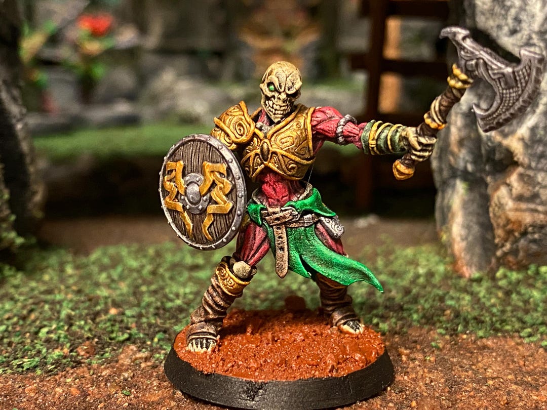 Painted Skeleton Warrior 32mm Fantasy Miniature Dnd Artisan Guild ...