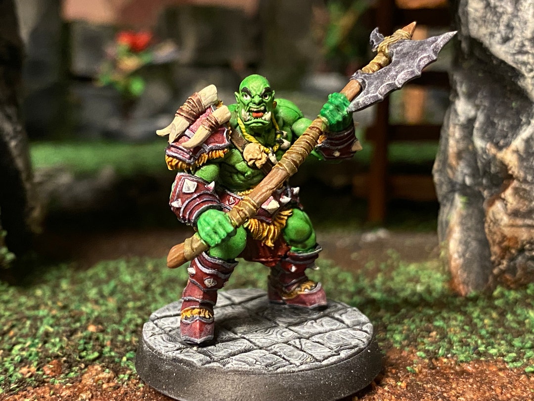 Painted Orc Male Warrior 28mm Fantasy Miniature Dnd Artisan Guild ...