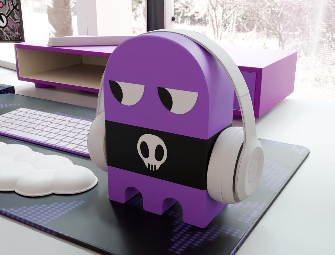 Emo Ghost Headphone Stand, Skull Gaming Holder, Custom Color Desk Decor ...