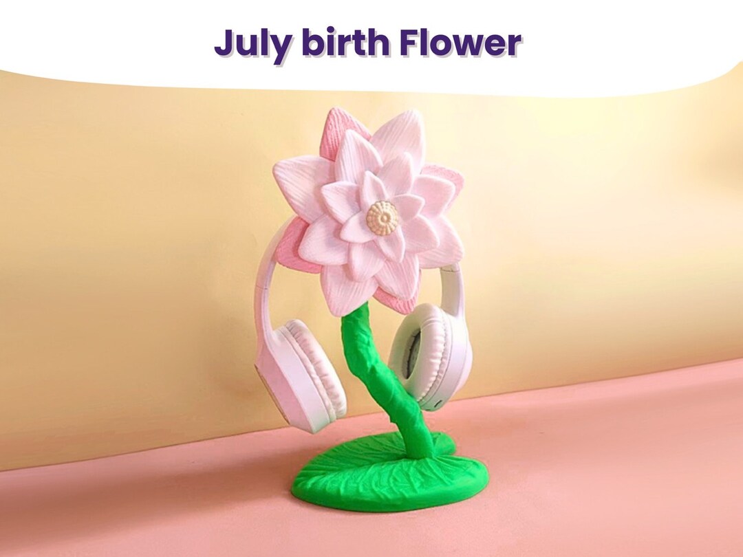 Water Lily Flower Headphone Stand Cute Desk Setup Girl Gift Cozy Desk ...