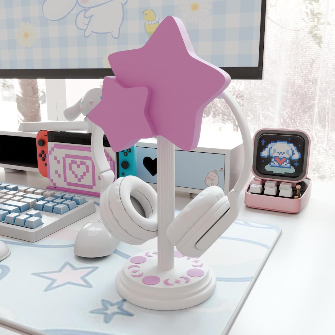Personalized Headset Stand, Custom Color Setup Decor, Star Headphone ...