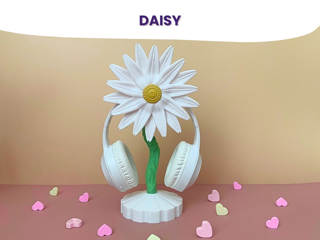 Daisy Flower Headphone Stand Cute Desk Setup Girl Gift Cozy Desk Setup ...