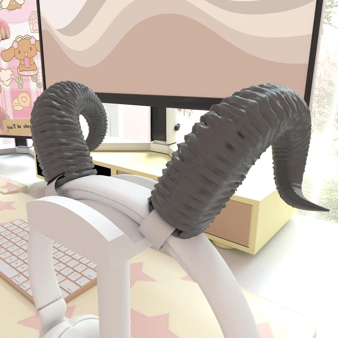 Goat Horn Headphone Attachments, Cute Gaming Accessories, Custom Color ...