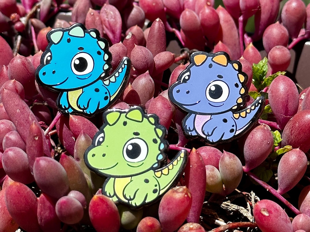 Dino Hard Enamel Pins. Premium Collector Pins, Cute Dinosaur Available ...