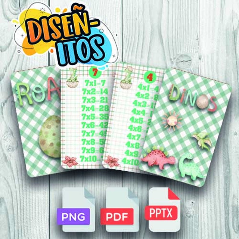 Dinosaur Multiplication Tables - Etsy