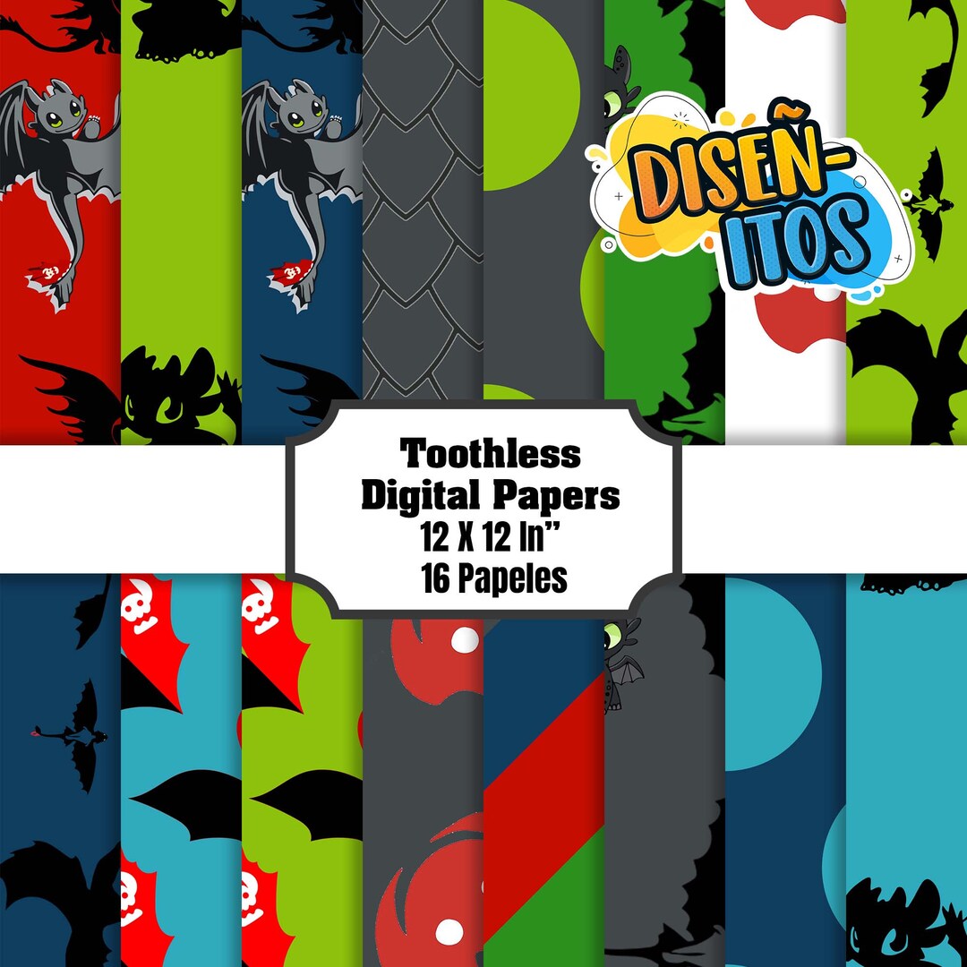 Toothless Digital Papers - Etsy