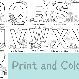 Animal Alphabet Print and Color Page for Kids - Etsy