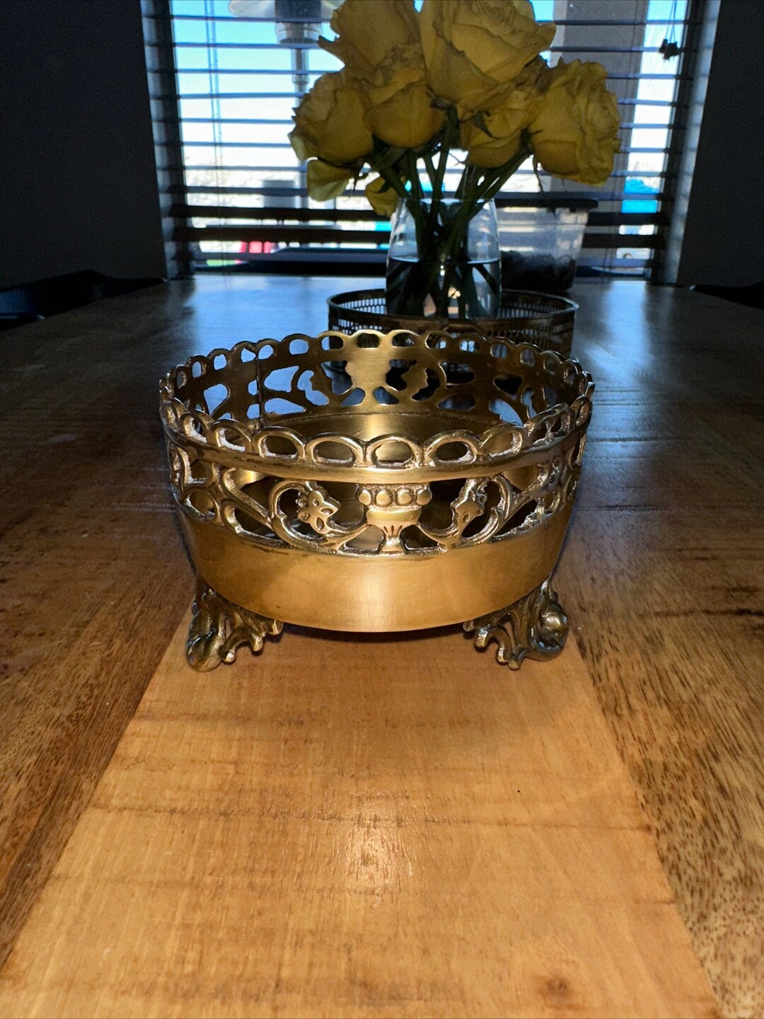 Vintage Ornate Brass Footed Riser/pillar Candle Holder or Decorative Holder - Etsy