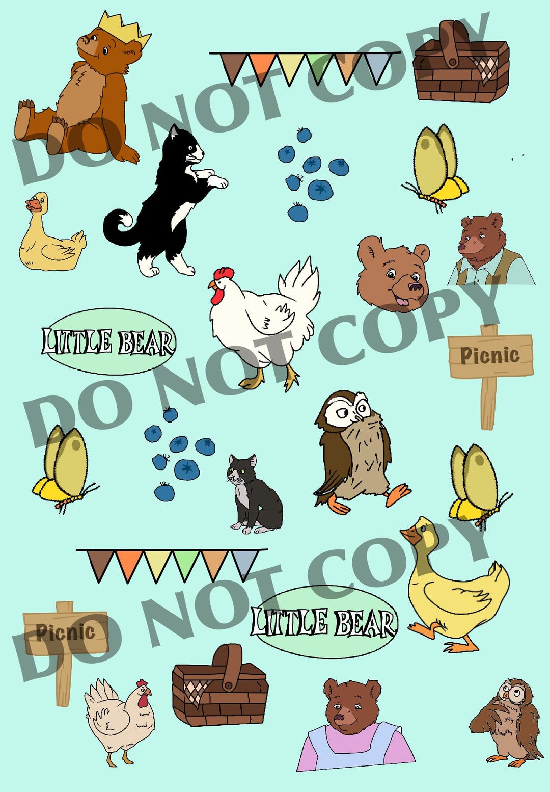 Little Bear Characters Seamless File. Little Bear TV Show. Original. - Etsy