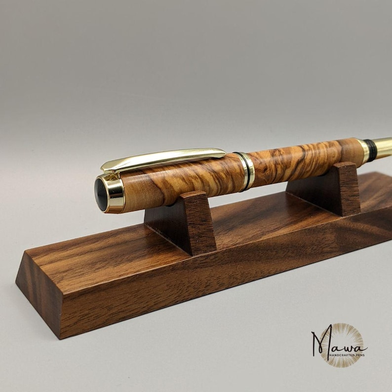 Handcrafted Walnut Pen Stand: Personalized Display for Fountain Pens ...