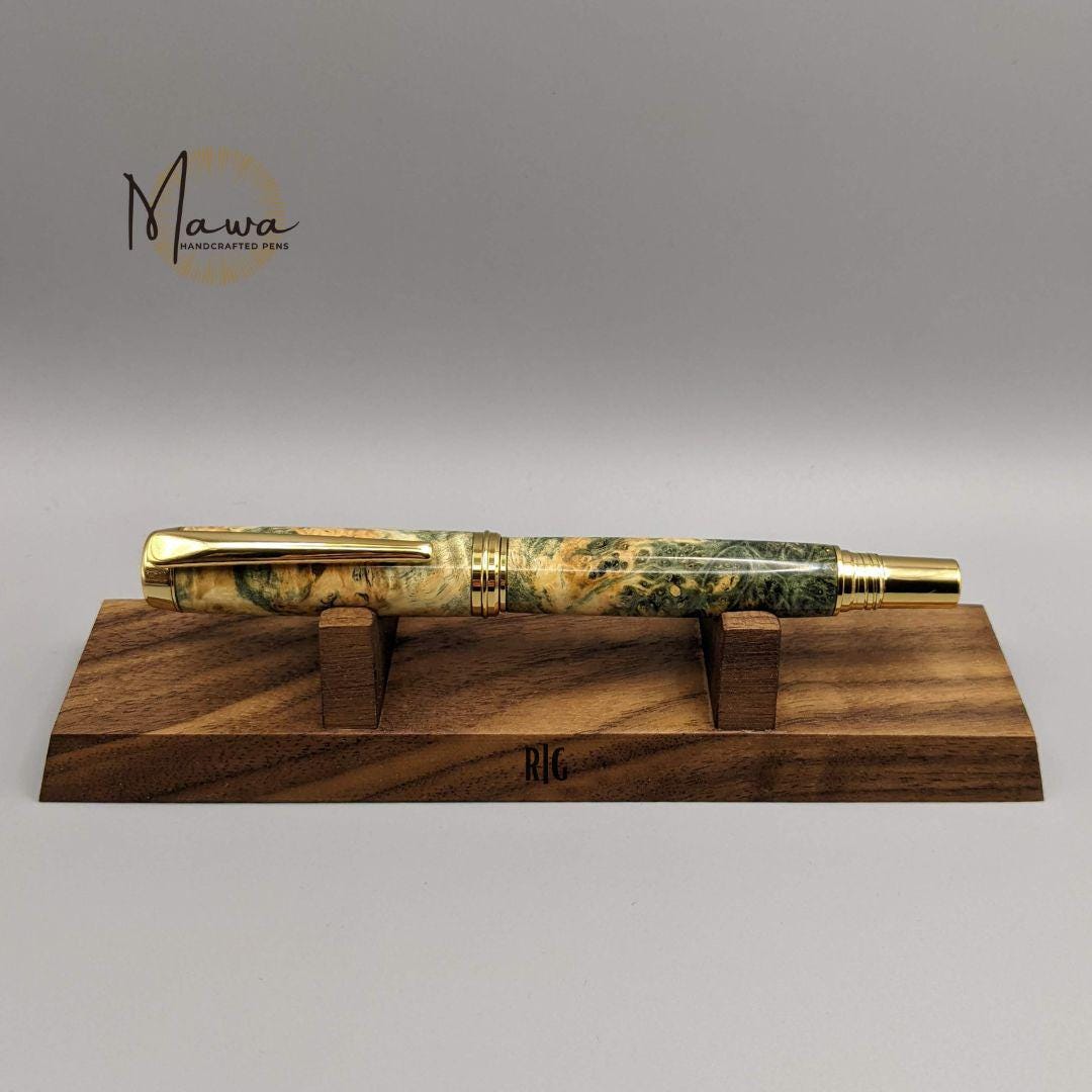 Handcrafted Walnut Pen Stand: Personalized Display for Fountain Pens ...