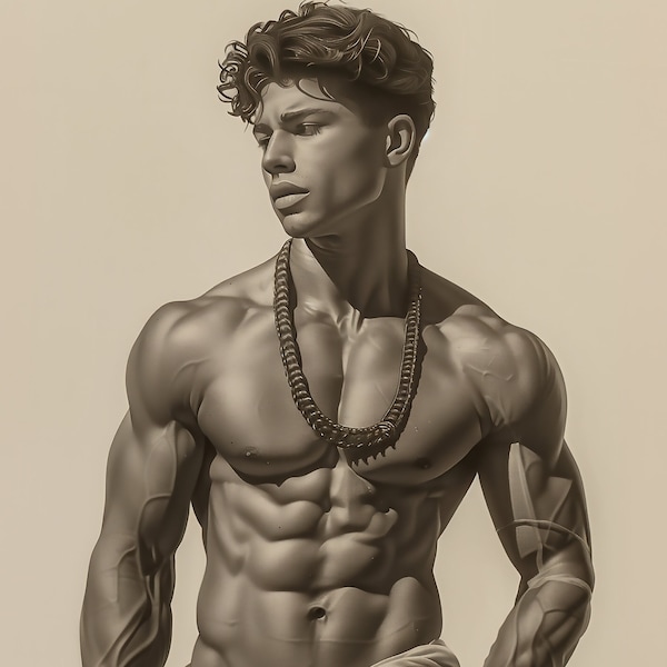 Male Shirtless Poster - Etsy