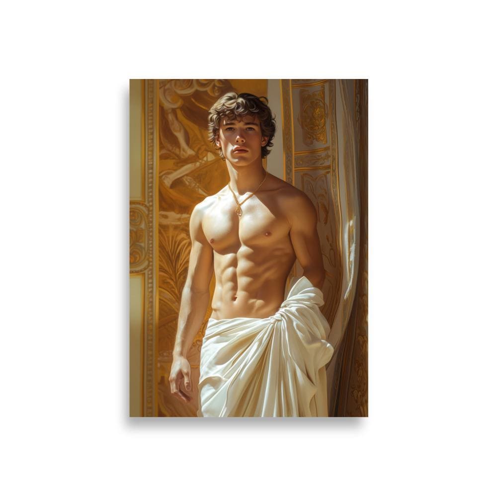 Adonis Reborn: the Golden Hour Poster, Muscular Male in Art Nouveau ...