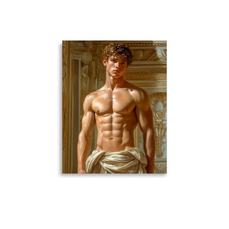 Renaissance Print – Gilded Adonis, Masculine Classical Figure Art ...
