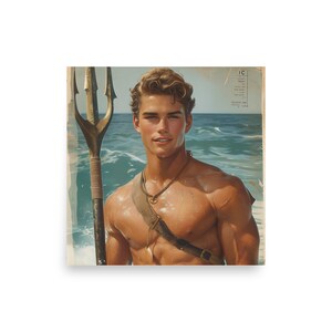 Poseidon Merman Art Print – Ocean Fantasy Illustration - Etsy